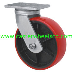 China iron cast pu caster,Pu on iron caster,heavy duty caster supplier