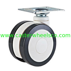 China twin wheels medical caster black color supplier