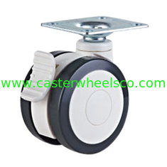 China Dual wheels medical caster with brake supplier