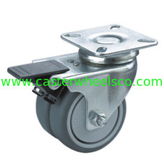 China twin wheels caster with brake supplier