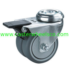 China twin wheels caster with bolt hole supplier