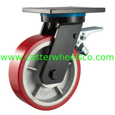 China Extra heavy duty casters with rear brake supplier